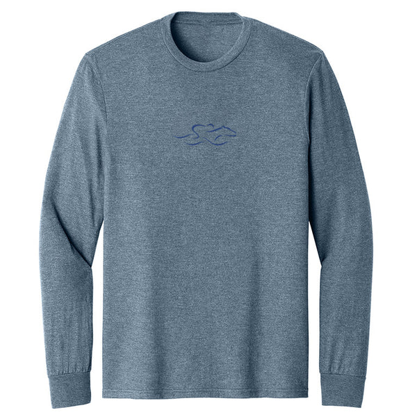 Long Sleeve Soft Cotton T-Shirt - Flint Blue Heather – EMBRACE THE RACE®